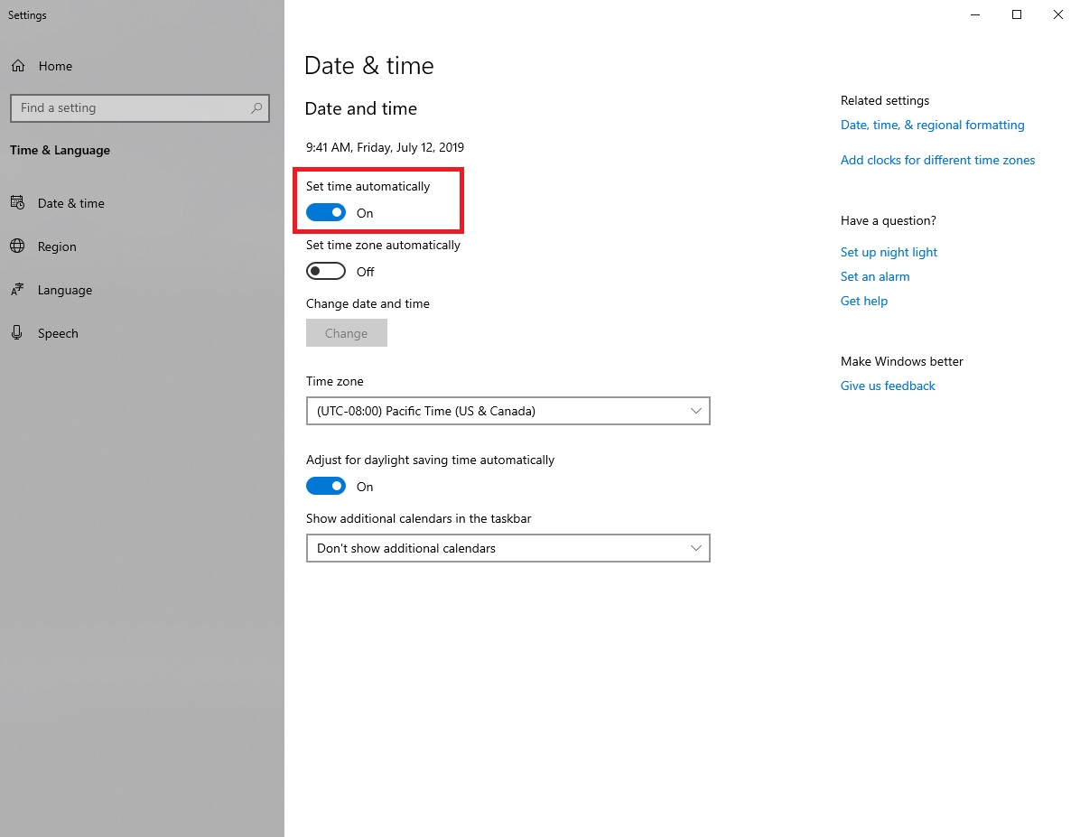 Fixing Time Synchronization Issues 6785